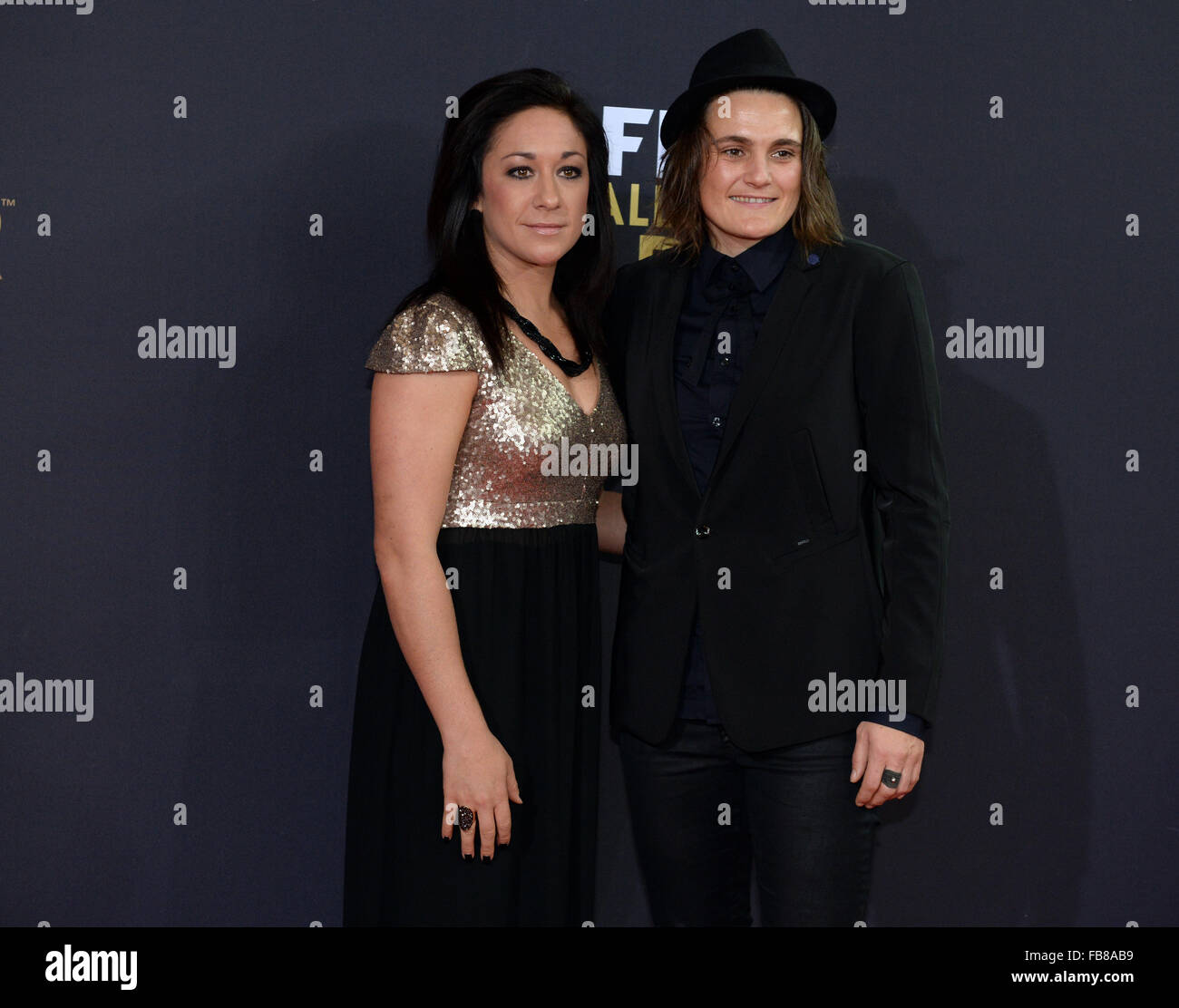 Zurich, Switzerland. 11th Jan, 2016. Nadine Angerer (R) and Nadine ...