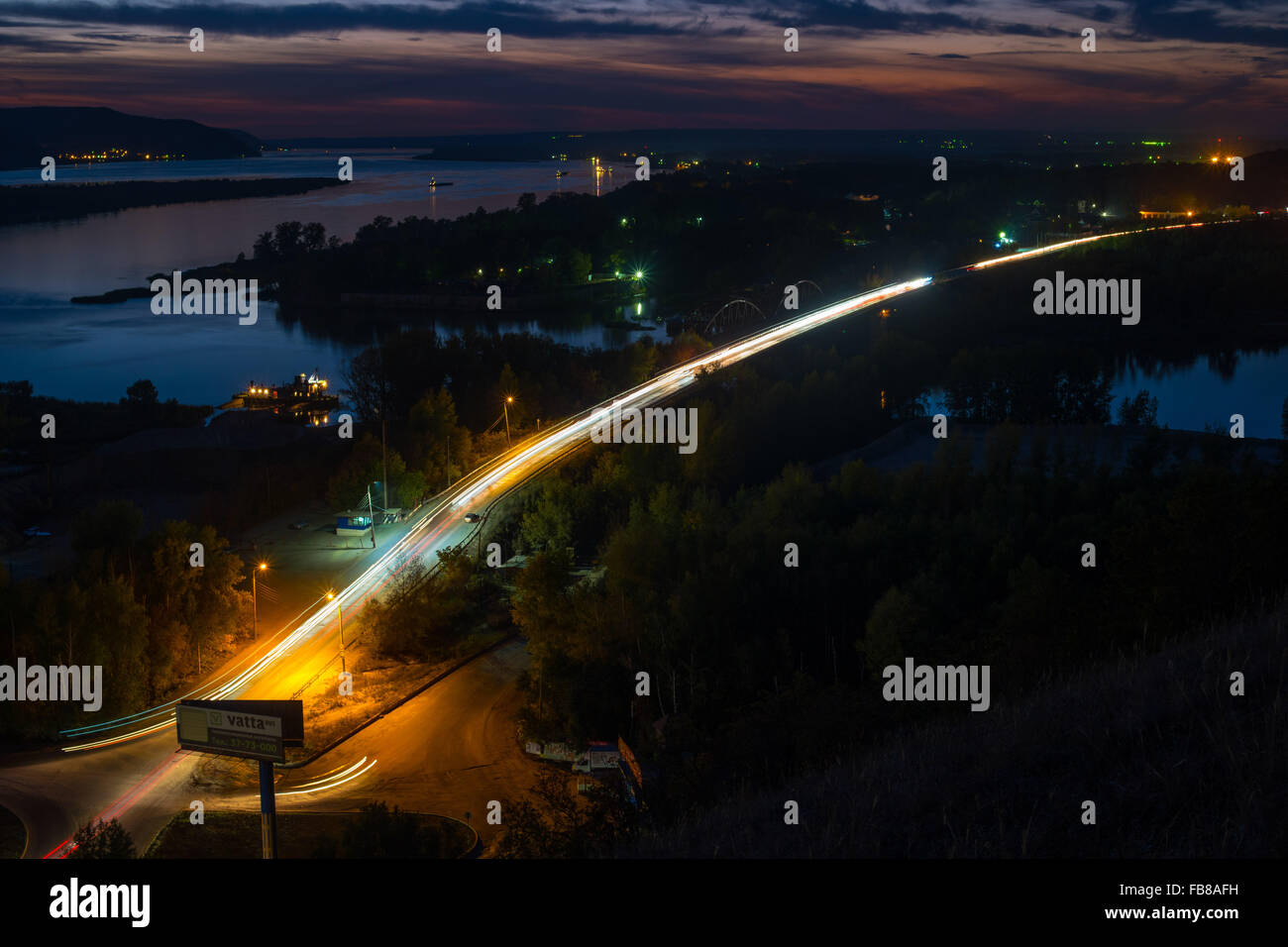 Road bridge light night hi-res stock photography and images - Alamy