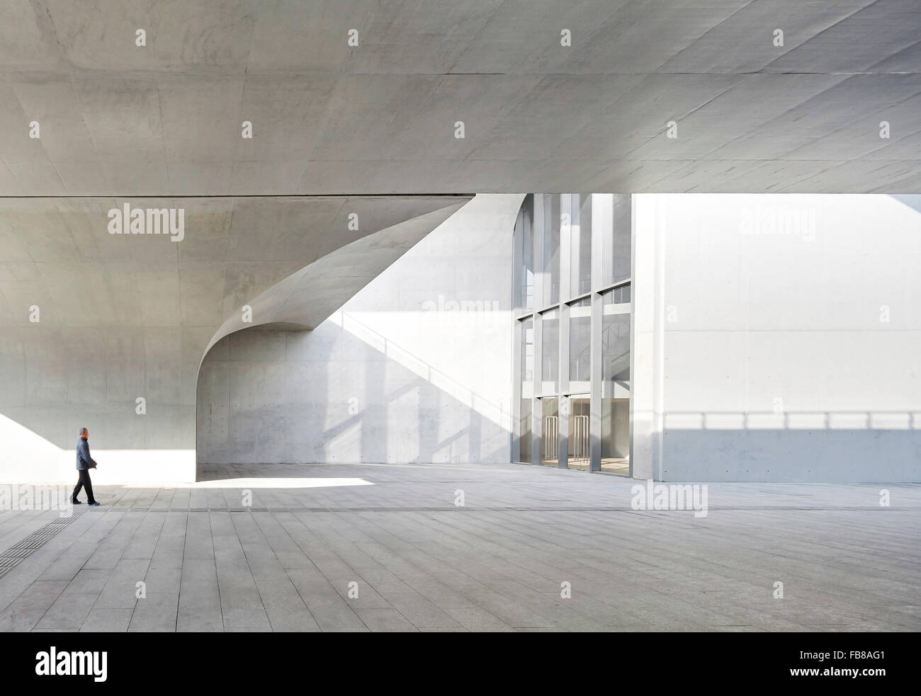 Canopied exterior circulation space. Long Museum West Bund, Shanghai ...
