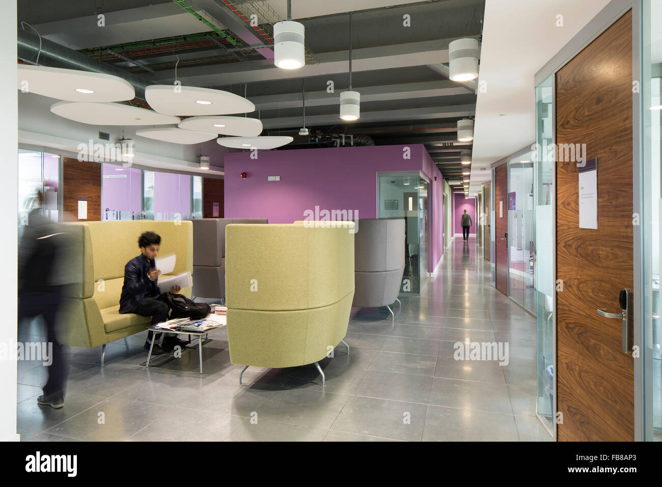 View of 5th floor break out space. Cockcroft Building, University of ...