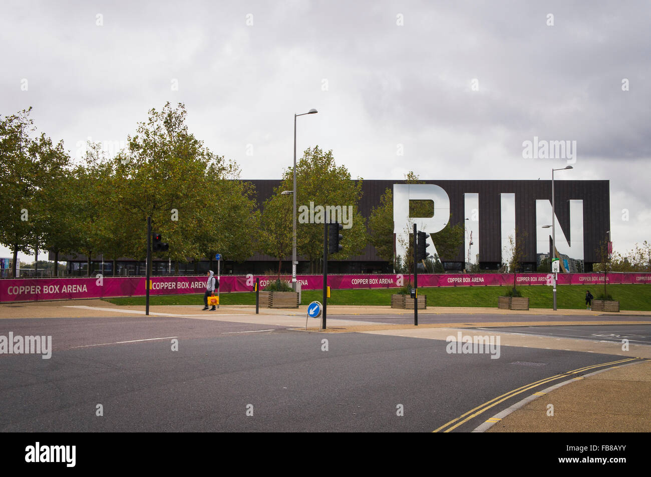 RUN statue, Copper Box Arena, Queen Elizabeth Olympic Park Stock Photo ...