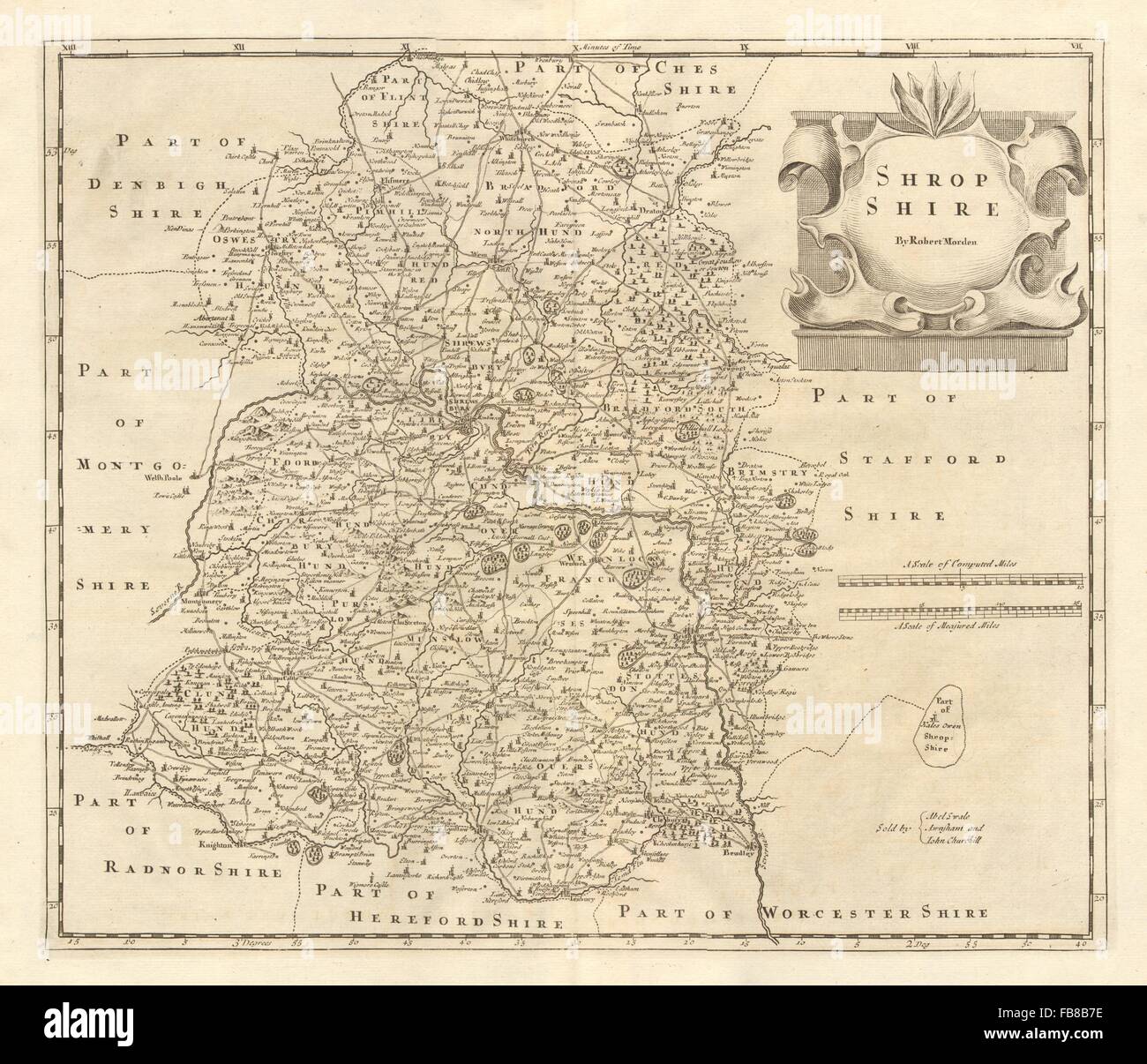 Shropshire map 18th century hi-res stock photography and images - Alamy