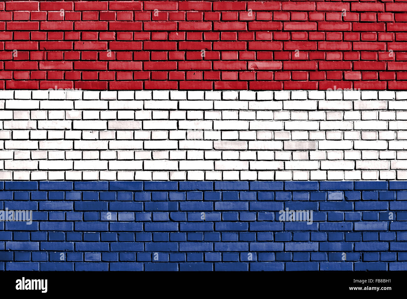 flag of Netherlands painted on brick wall Stock Photo - Alamy