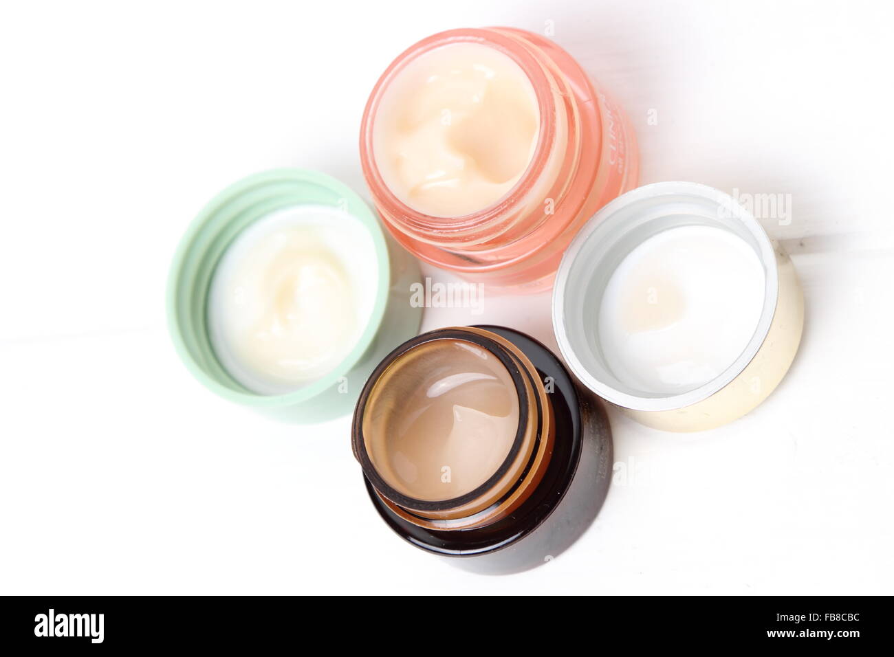 Jars of cosmetic cream Stock Photo - Alamy