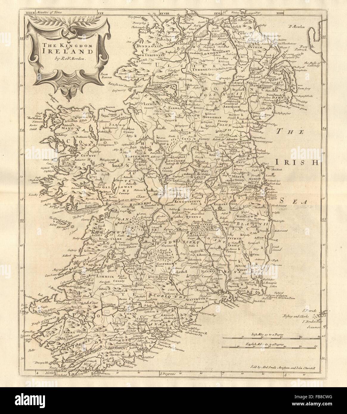 THE KINGDOM OF IRELAND: by ROBERT MORDEN from Camden's Britannia, 1772 ...