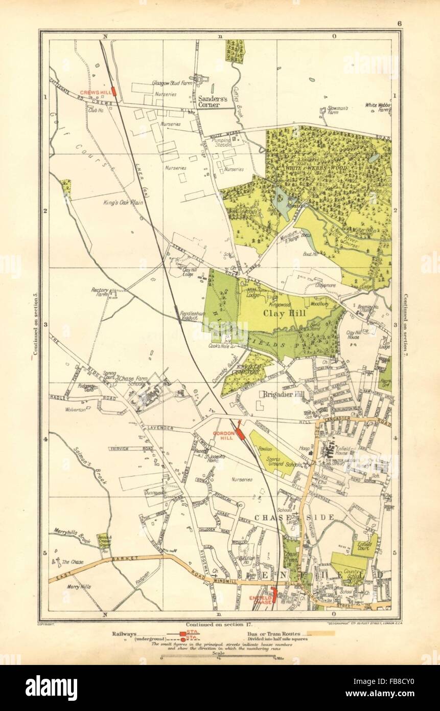 ENFIELD: Clay Hill, Chase Side,Gordon Hill,Crews Hill, Brigadier Hill ...