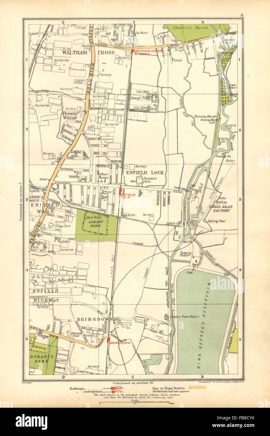 ENFIELD: Lock, Wash, Highway; Waltham Cross, Brimsdown, Freezy Water ...