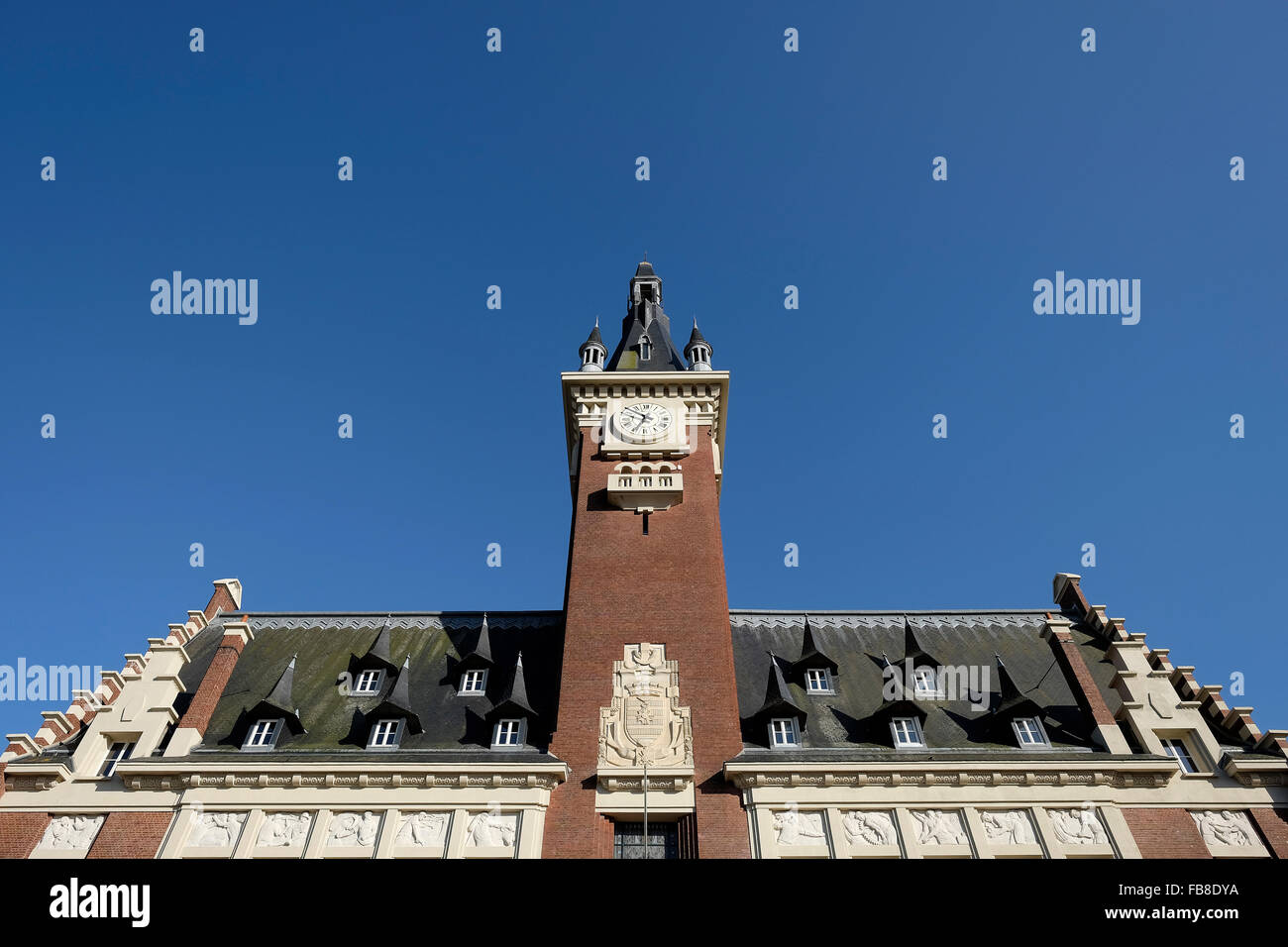 The Town Hall, Albert, France under a deep blue sky Stock Photo - Alamy