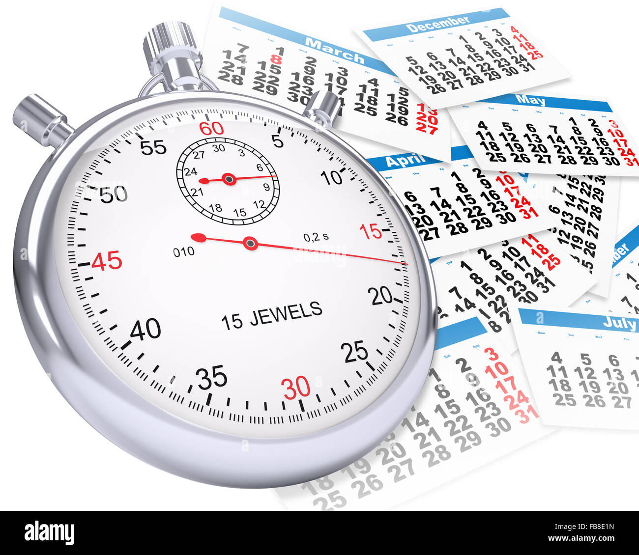 Timer with calendar Stock Photo - Alamy