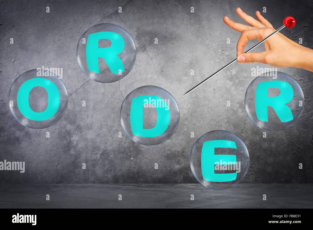 Word order in bubbles Stock Photo - Alamy