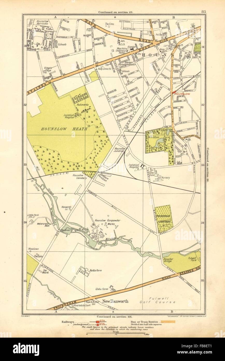 LONDON: Hounslow, Hounslow Heath, Whitton Park, New Hanworth, 1928 ...