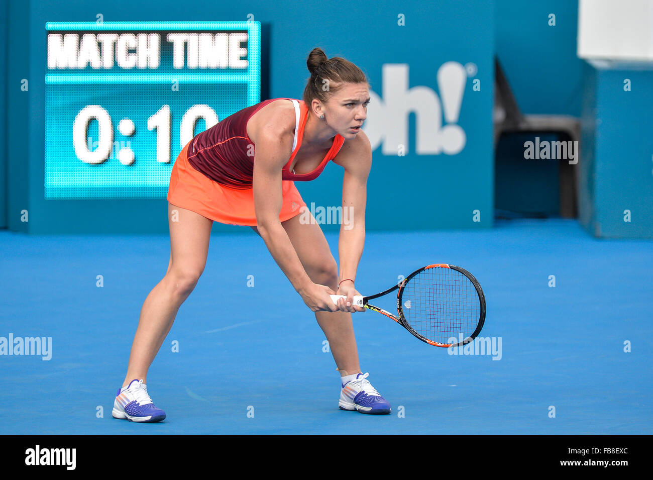 Sydney, Australia. 12th January, 2016. Simona Halep (ROU) in action ...