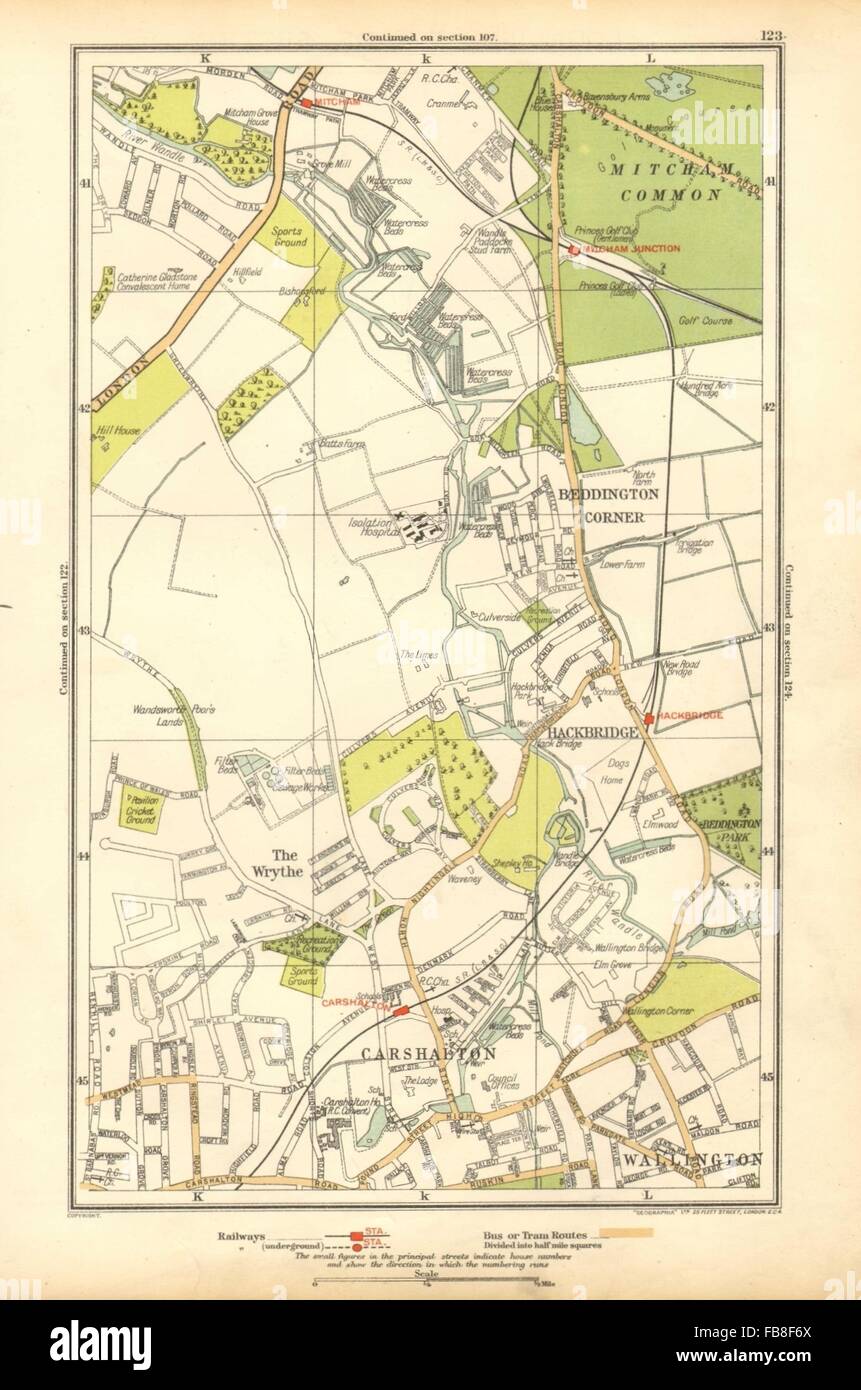 CARSHALTON: Wallington, Mitcham Junction,The Wrythe,Sutton,Hackbridge ...
