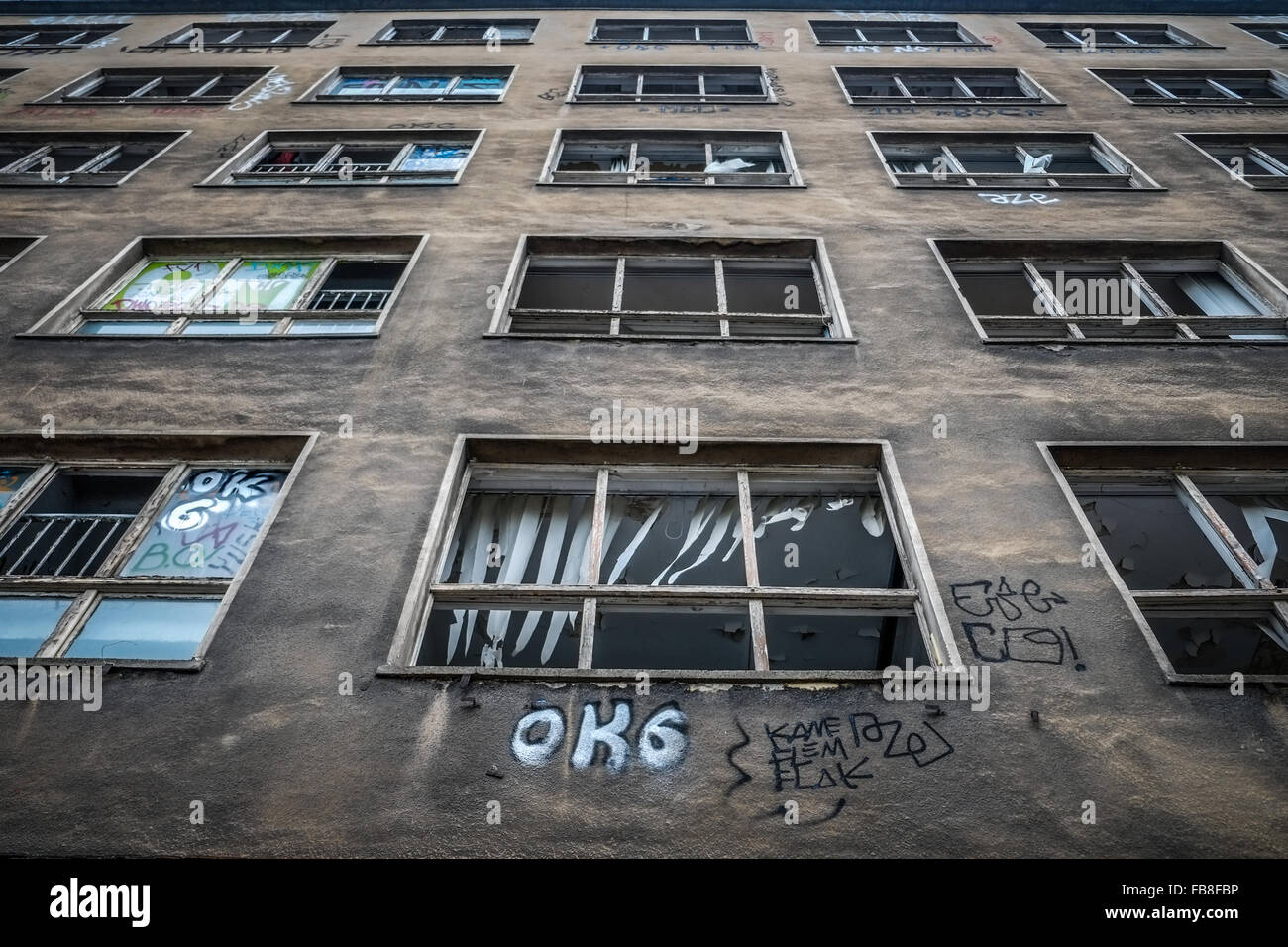 Horizontal Street View Dilapidated Buildings High Resolution Stock ...