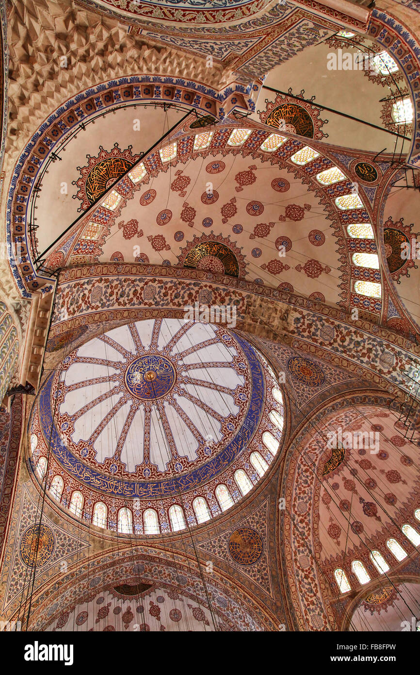 ceiling decoration, Blue Mosque, Istanbul, Turkey Stock Photo - Alamy