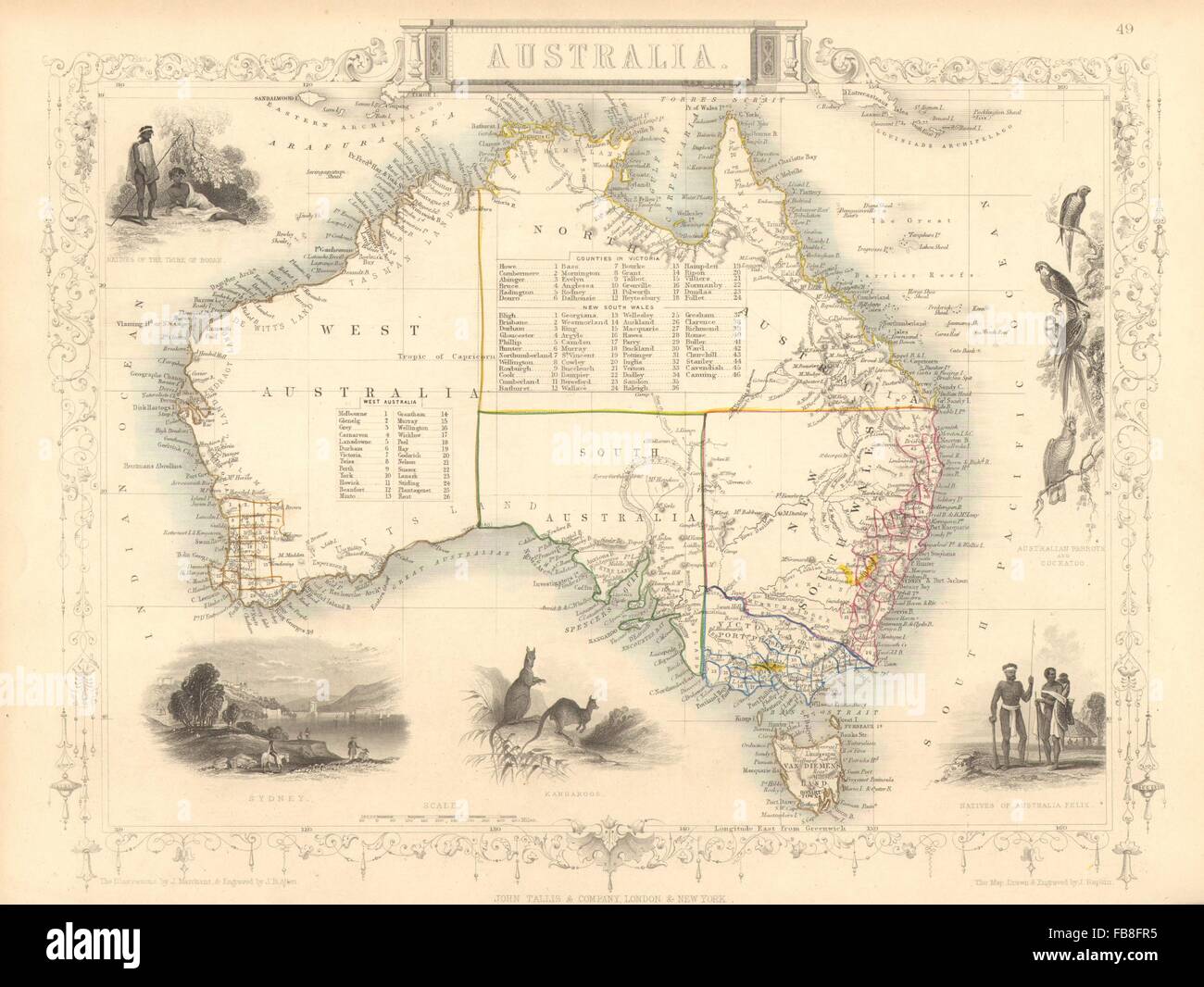 AUSTRALIA: no Queensland (est 1859). Showing Goldfields. TALLIS/RAPKIN ...