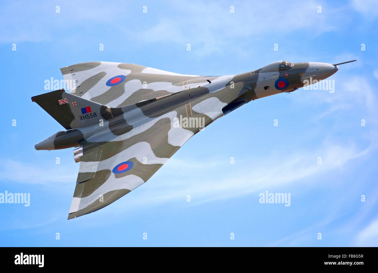 Avro Vulcan XH558 flying in the sky Stock Photo - Alamy