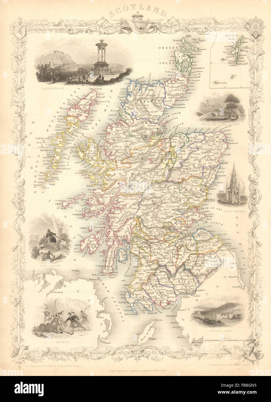 Scotland border map hi-res stock photography and images - Alamy