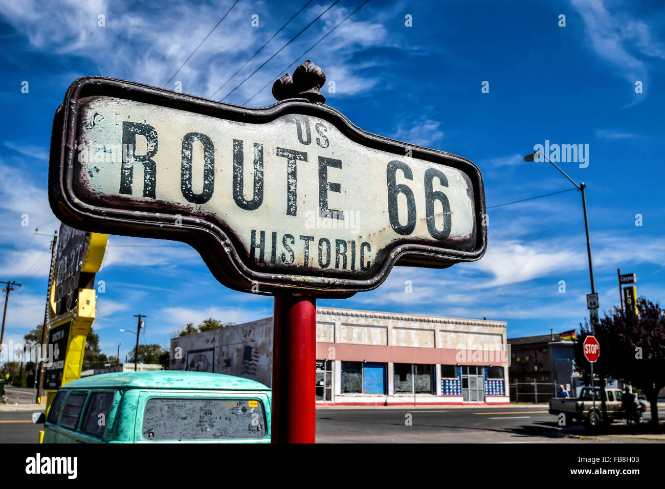 Historic Route 66 Sign Stock Photo - Alamy