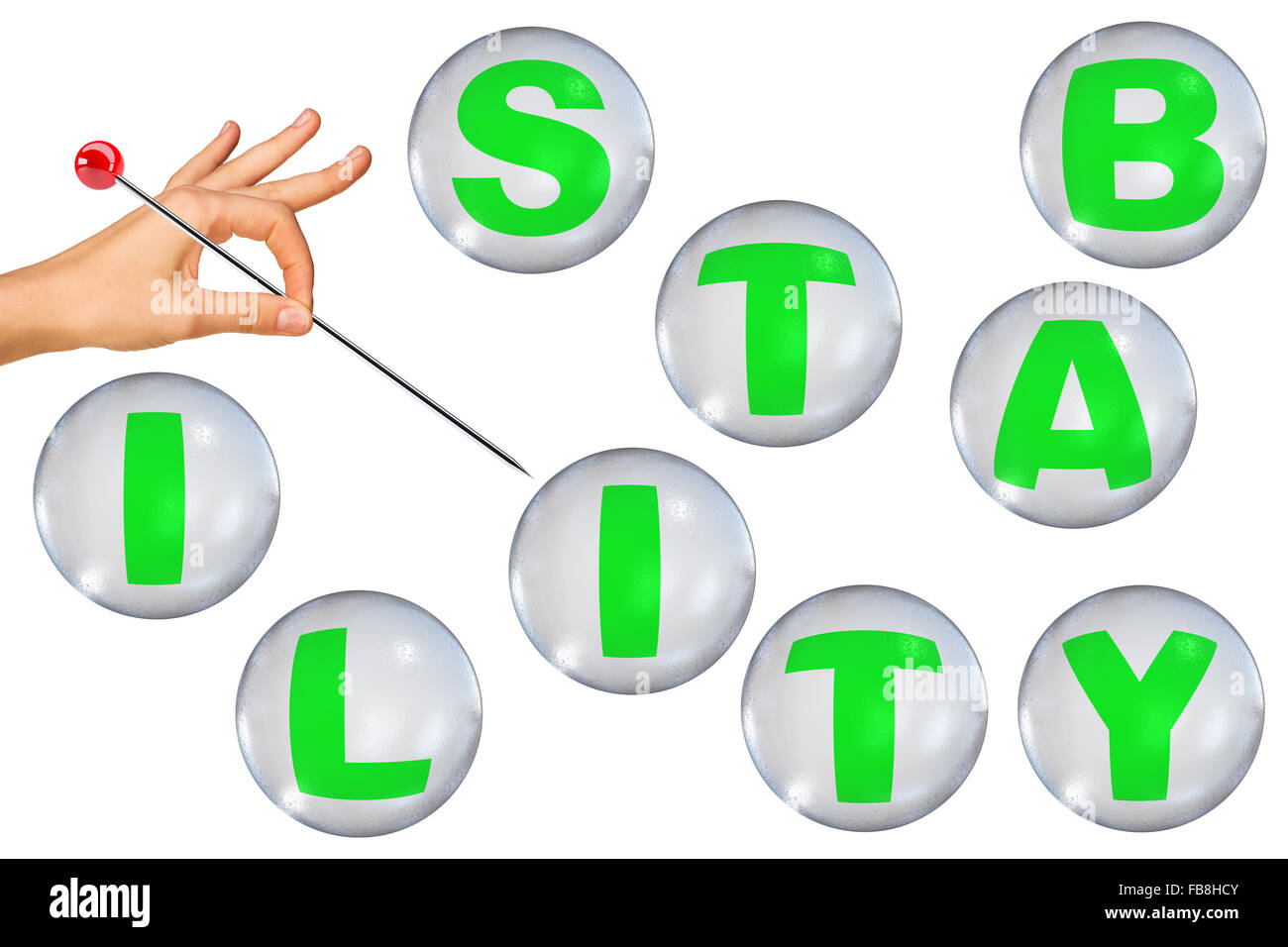 Word stability in bubbles Stock Photo - Alamy
