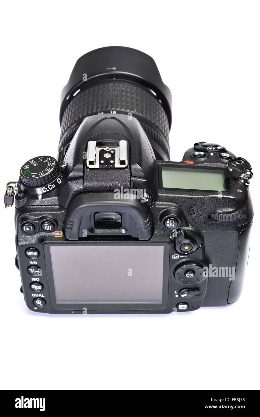 DSLR black camera white isolated Stock Photo - Alamy