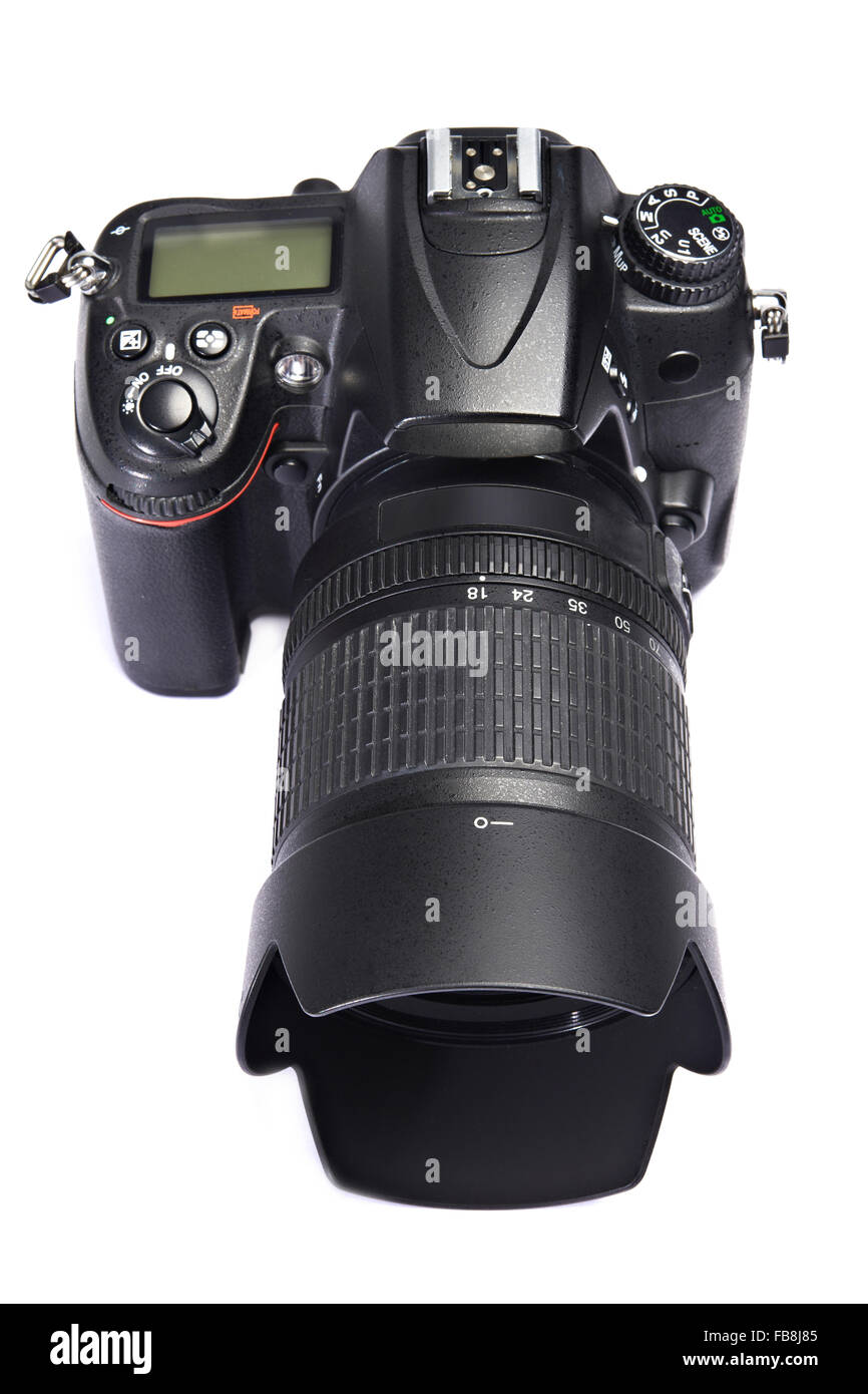 DSLR black camera white isolated Stock Photo - Alamy