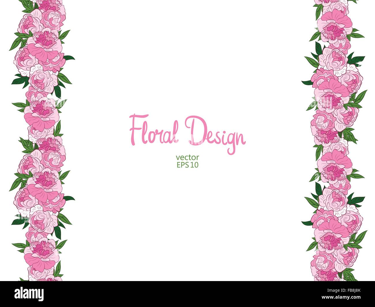 Vector border with peonies Stock Vector Image & Art - Alamy