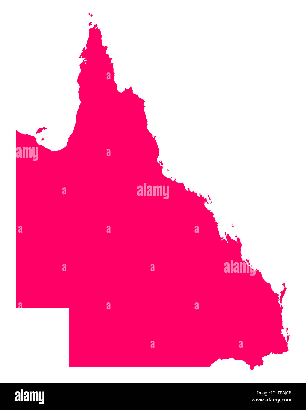 Map of Queensland Stock Photo - Alamy