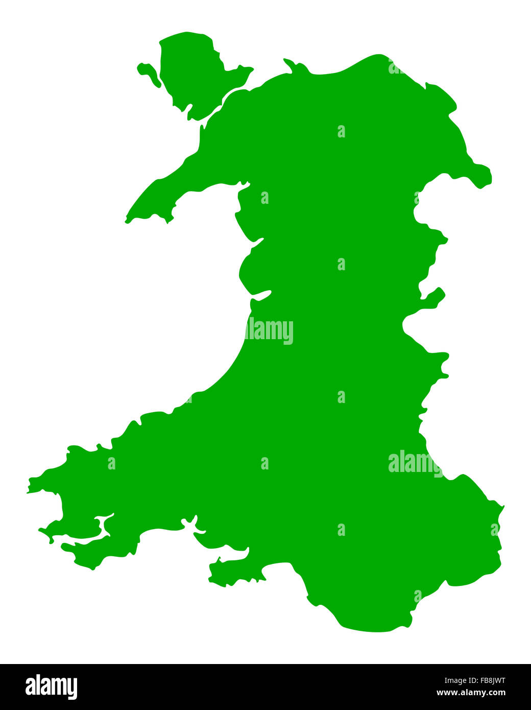 Map of Wales Stock Photo - Alamy