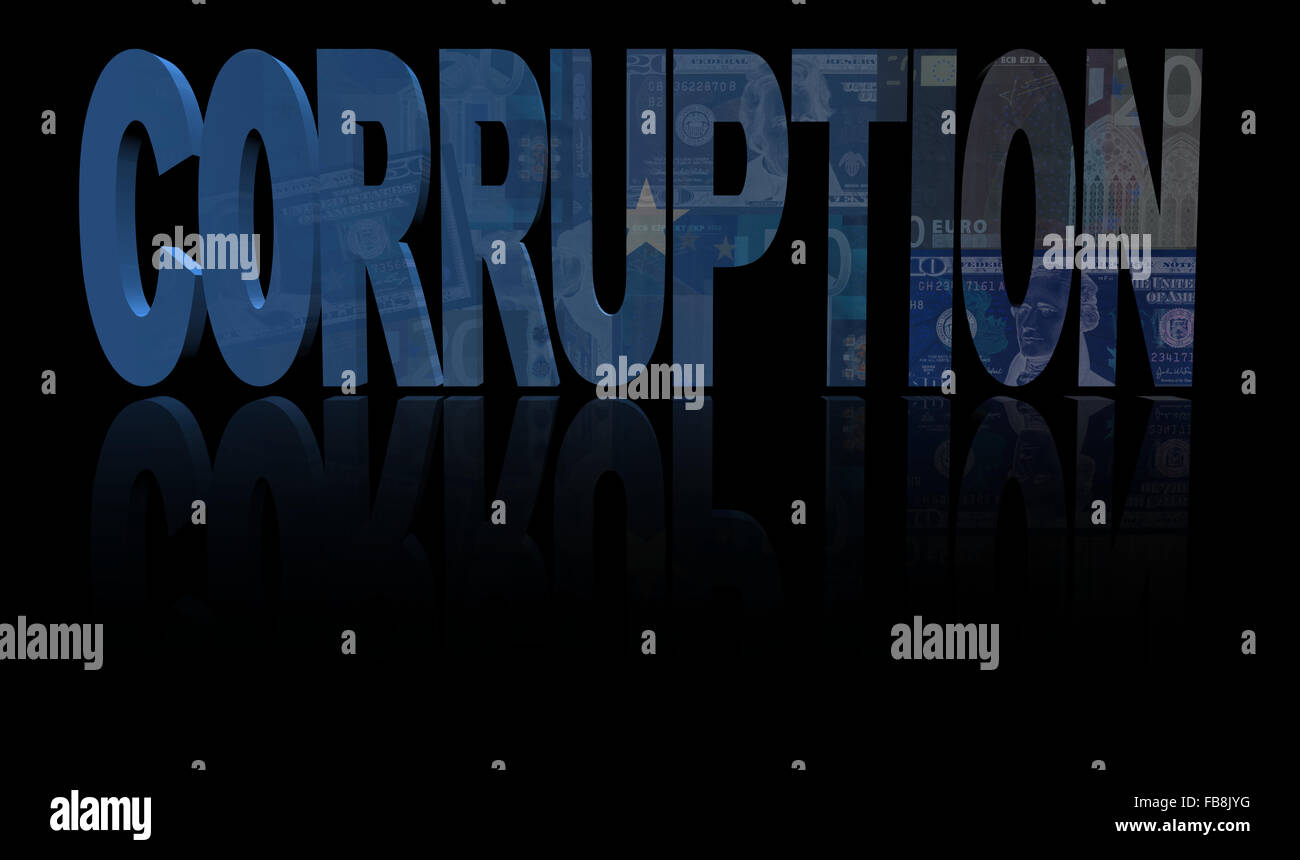 Corruption text with Somalia flag and currency illustration Stock Photo ...
