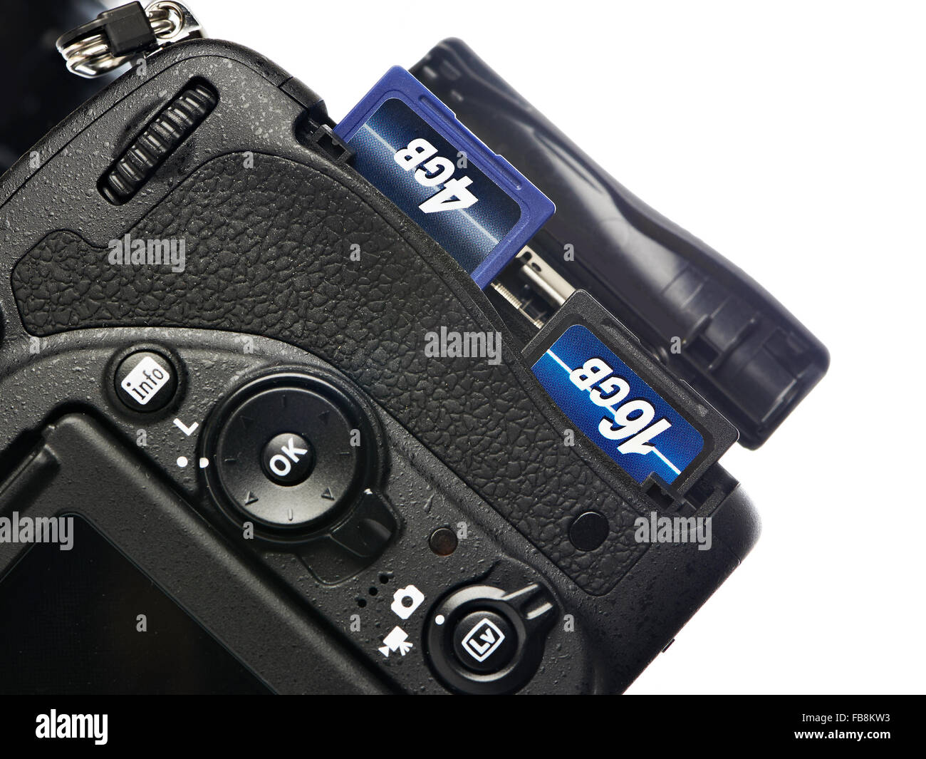 Two SD memory flash card in DSLR camera Stock Photo - Alamy