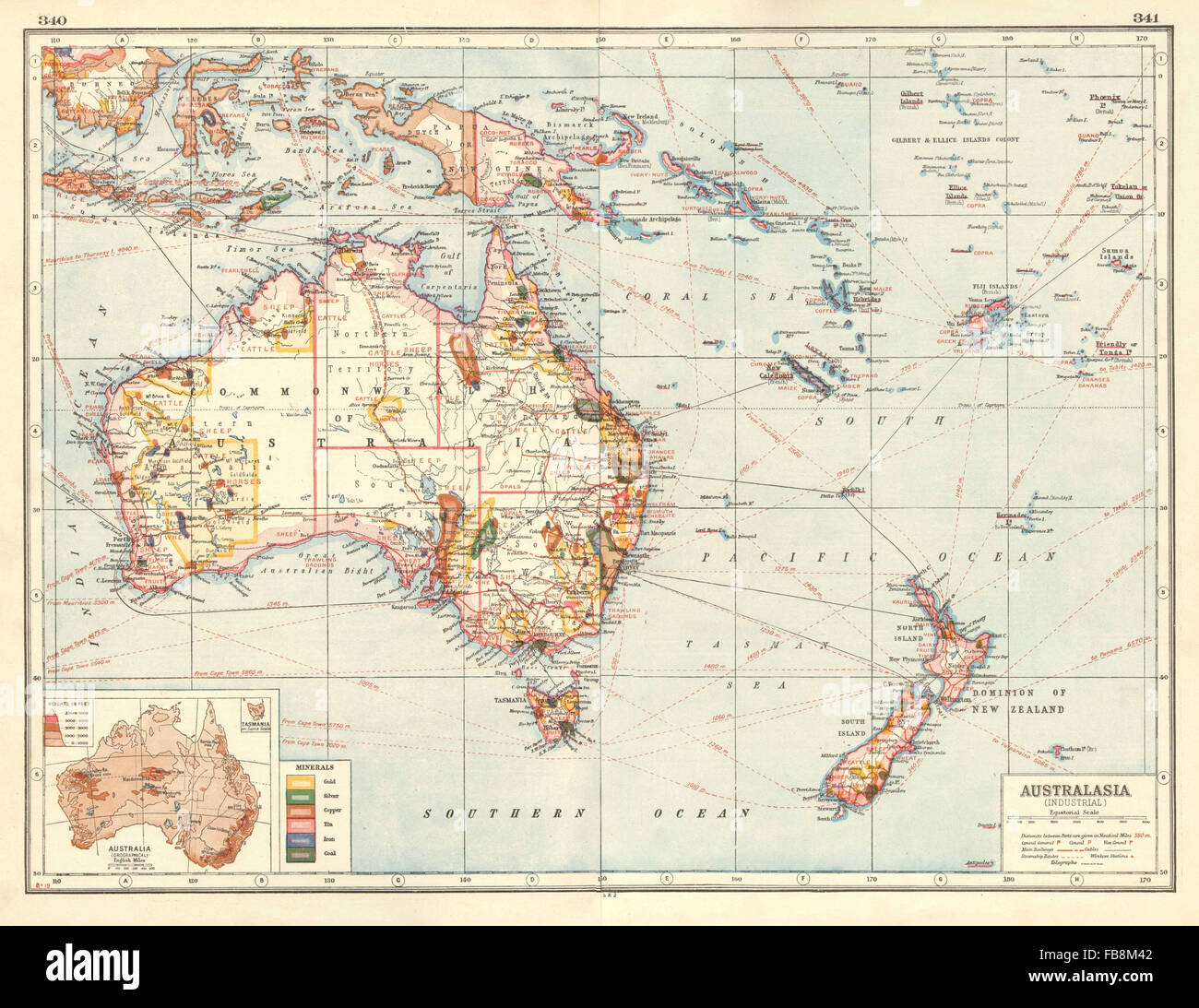 Antique australia new zealand map hi-res stock photography and images ...