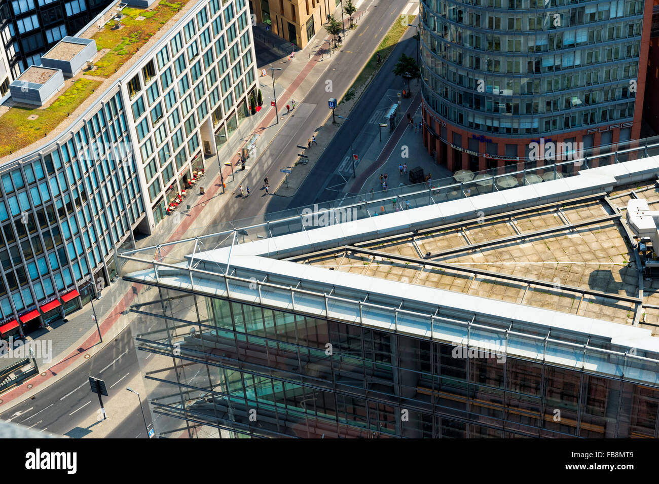 Potsdamer Platz square and Berlin viewed from the top of a building ...