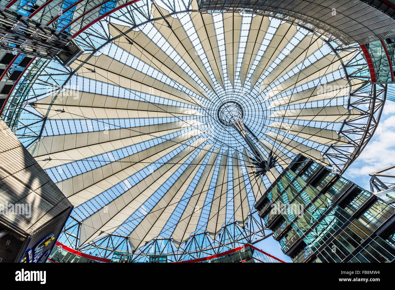 Roof of the Sony Center near Potsdamer Platz square, Berlin ...
