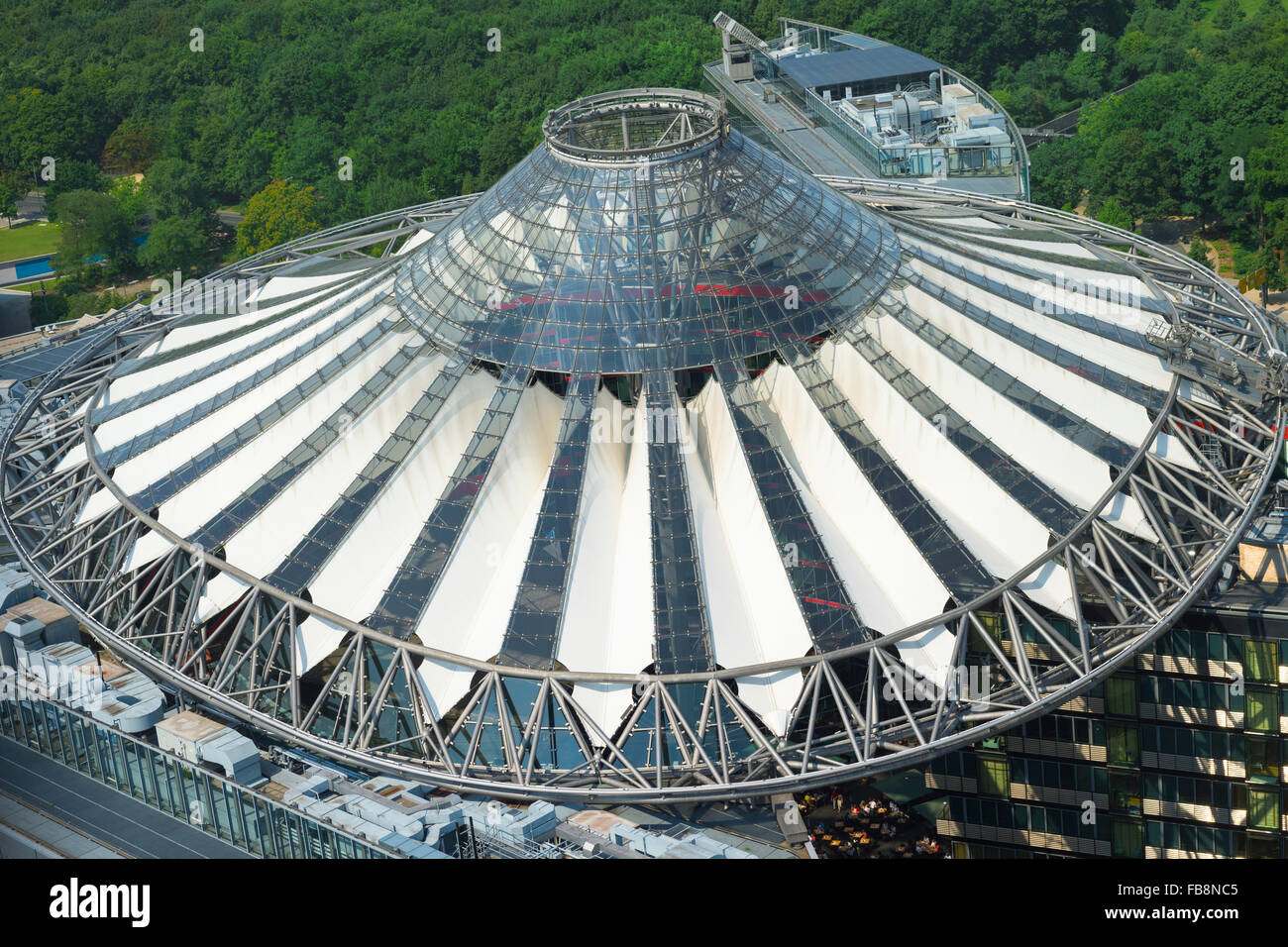 View of the Roof top of the Sony Center near Potsdamer Platz square ...