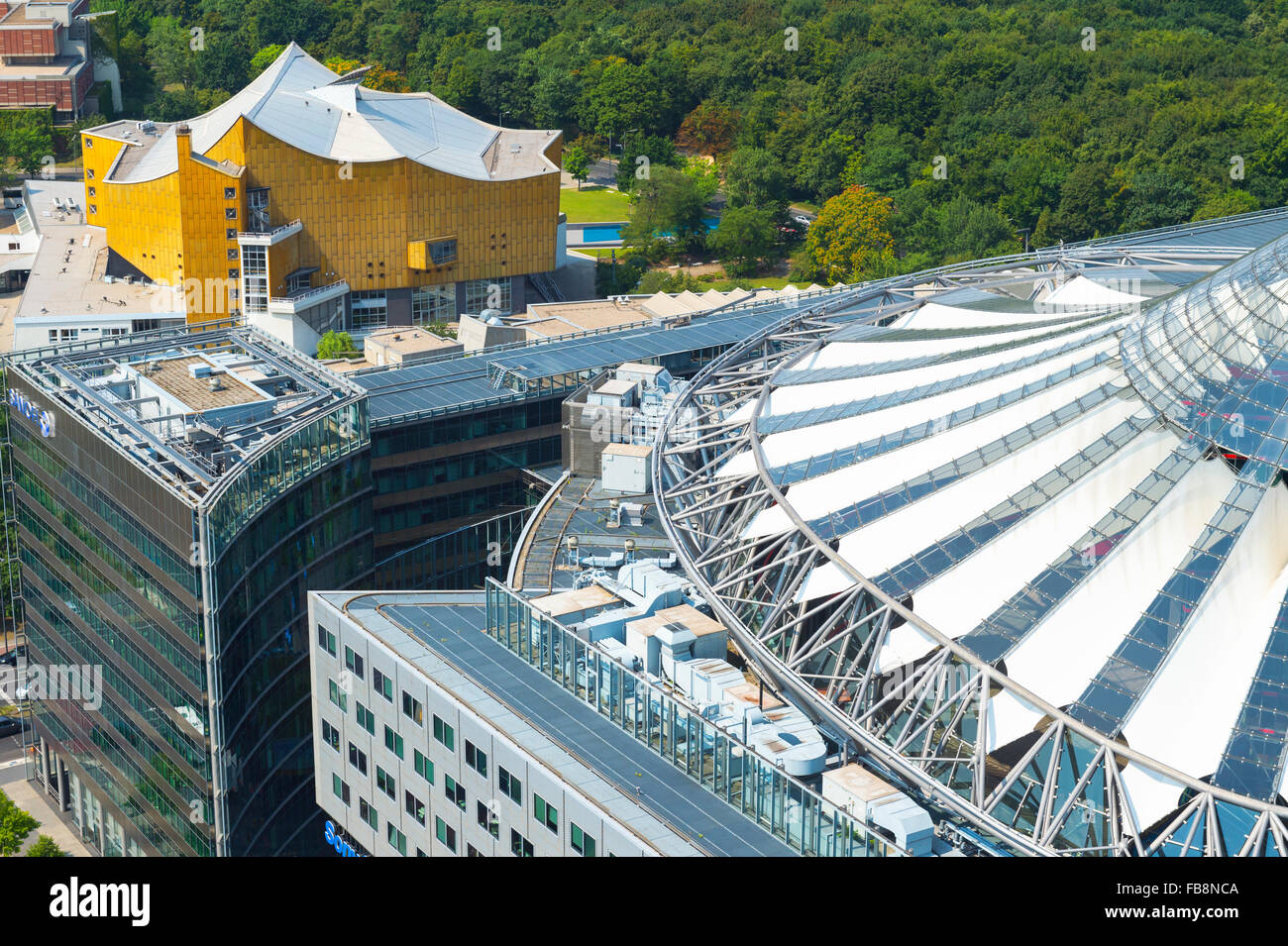 View of the Roof top of the Sony Center near Potsdamer Platz square and ...