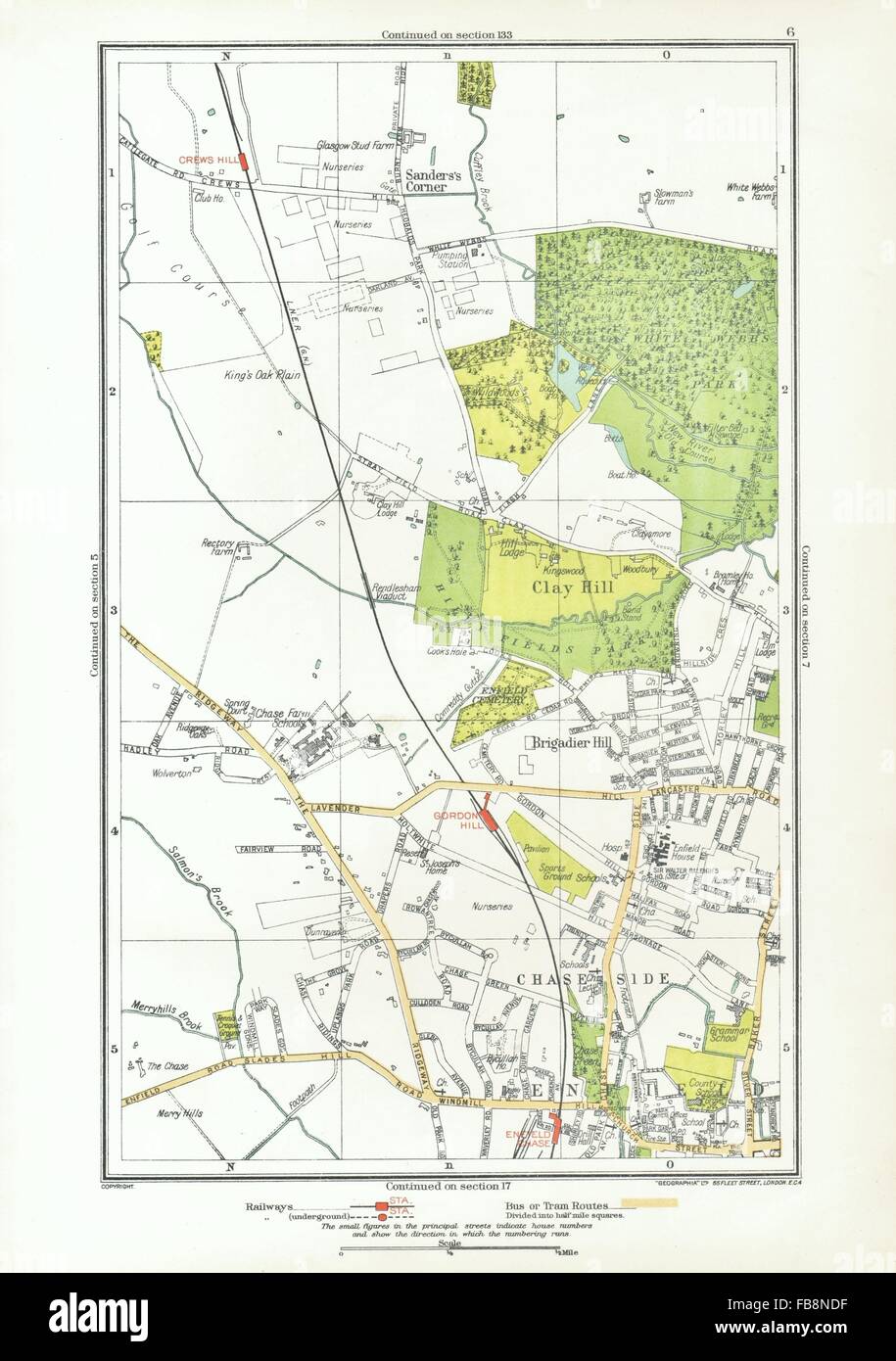 ENFIELD. Clay Hill, Chase Side,Gordon Hill,Crews Hill, Brigadier Hill ...