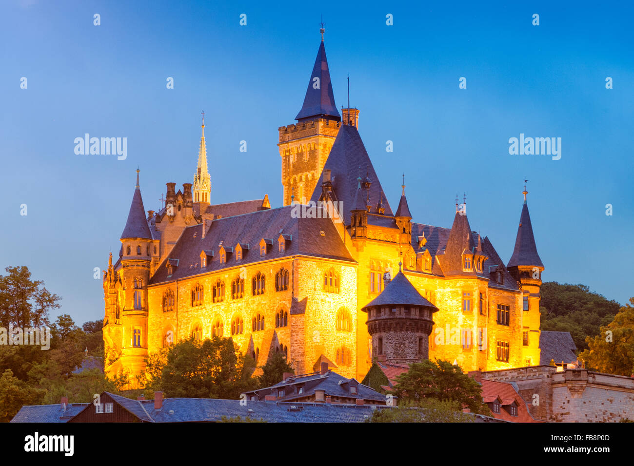 Wernigerode castle at twilight hi-res stock photography and images - Alamy