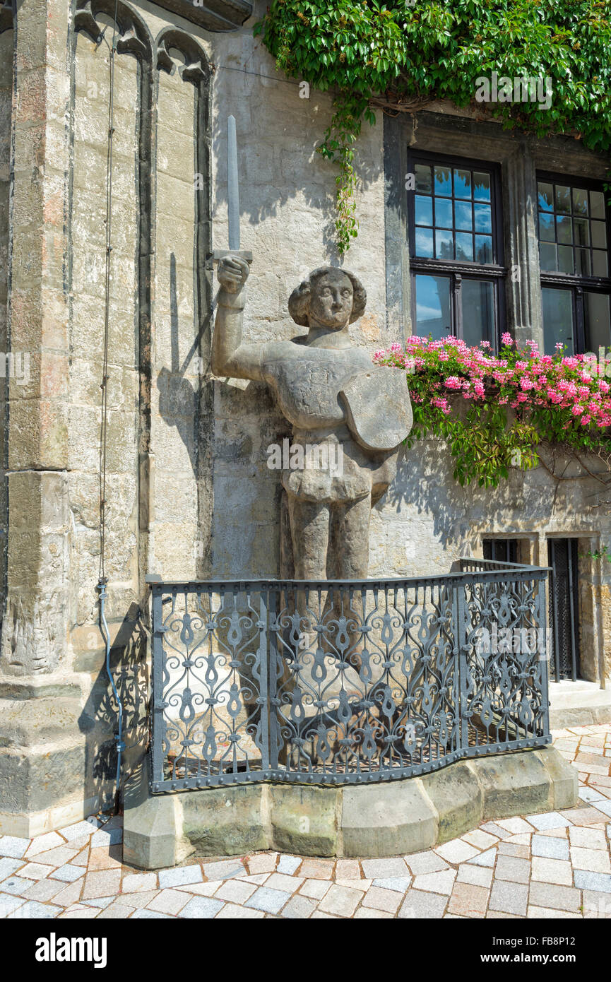 City Hall, Roland Statue, Quedlinburg, Harz, Saxony-Anhalt, Germany ...