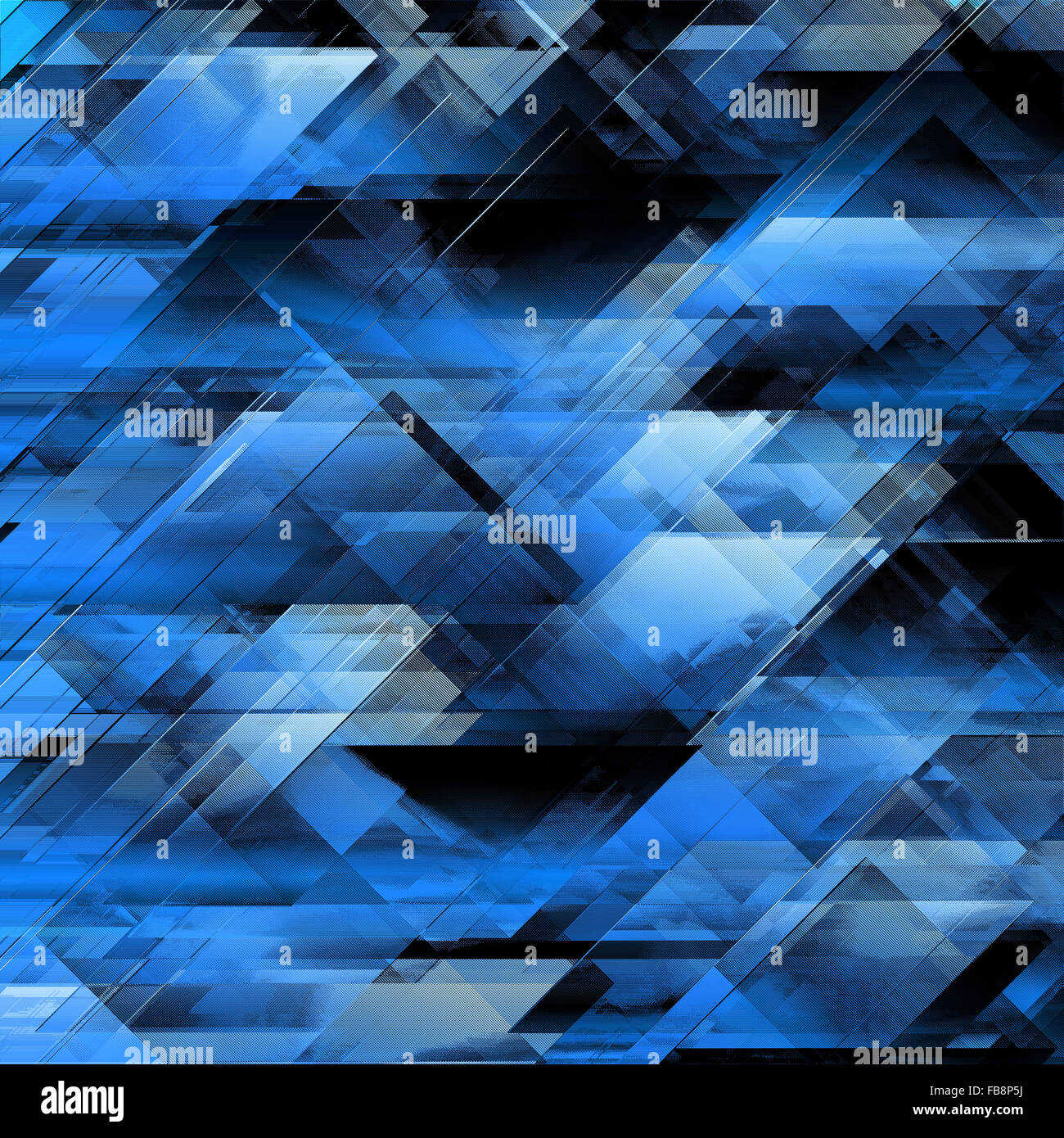 Abstract geometric blue. Algorithmic digital art Stock Photo - Alamy
