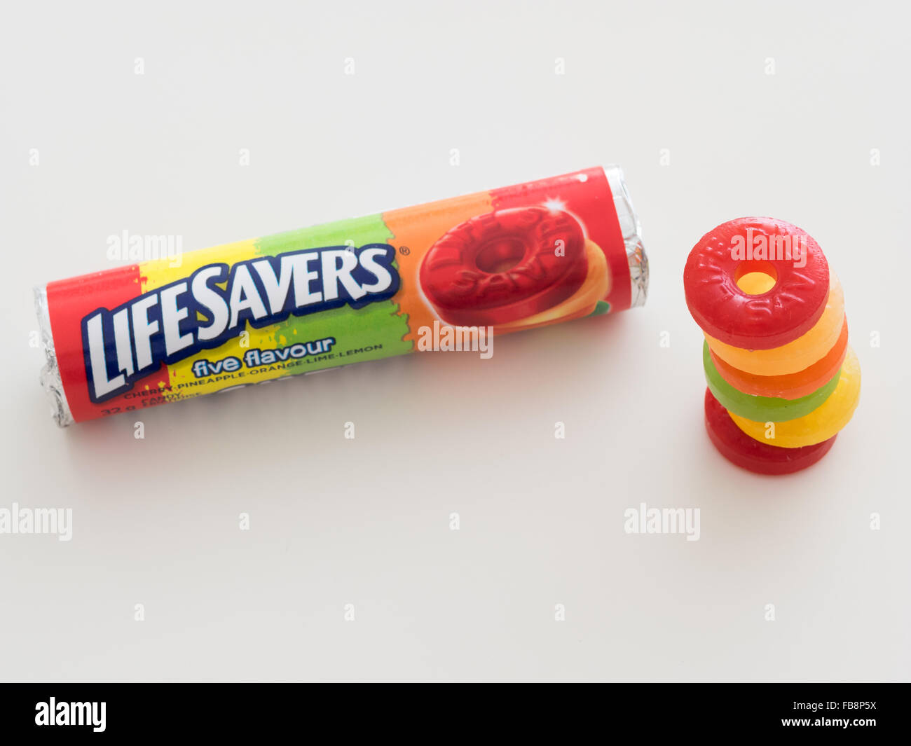 A roll of Original Five Flavour Life Savers candy Stock Photo - Alamy