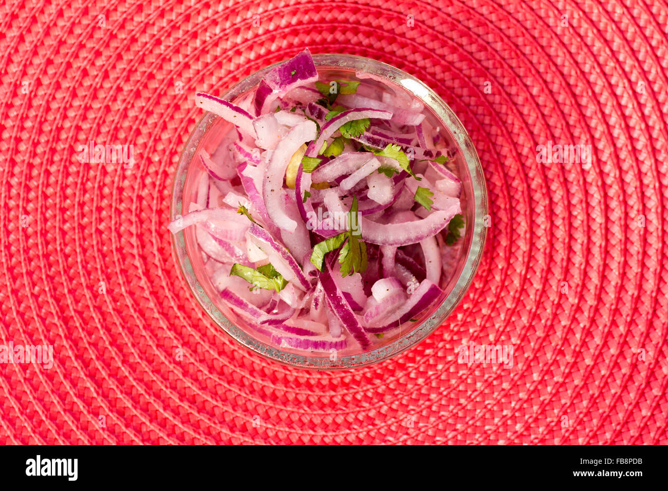 Typical Peruvian accompaniment dish Zarza Criolla - a mixture of red ...