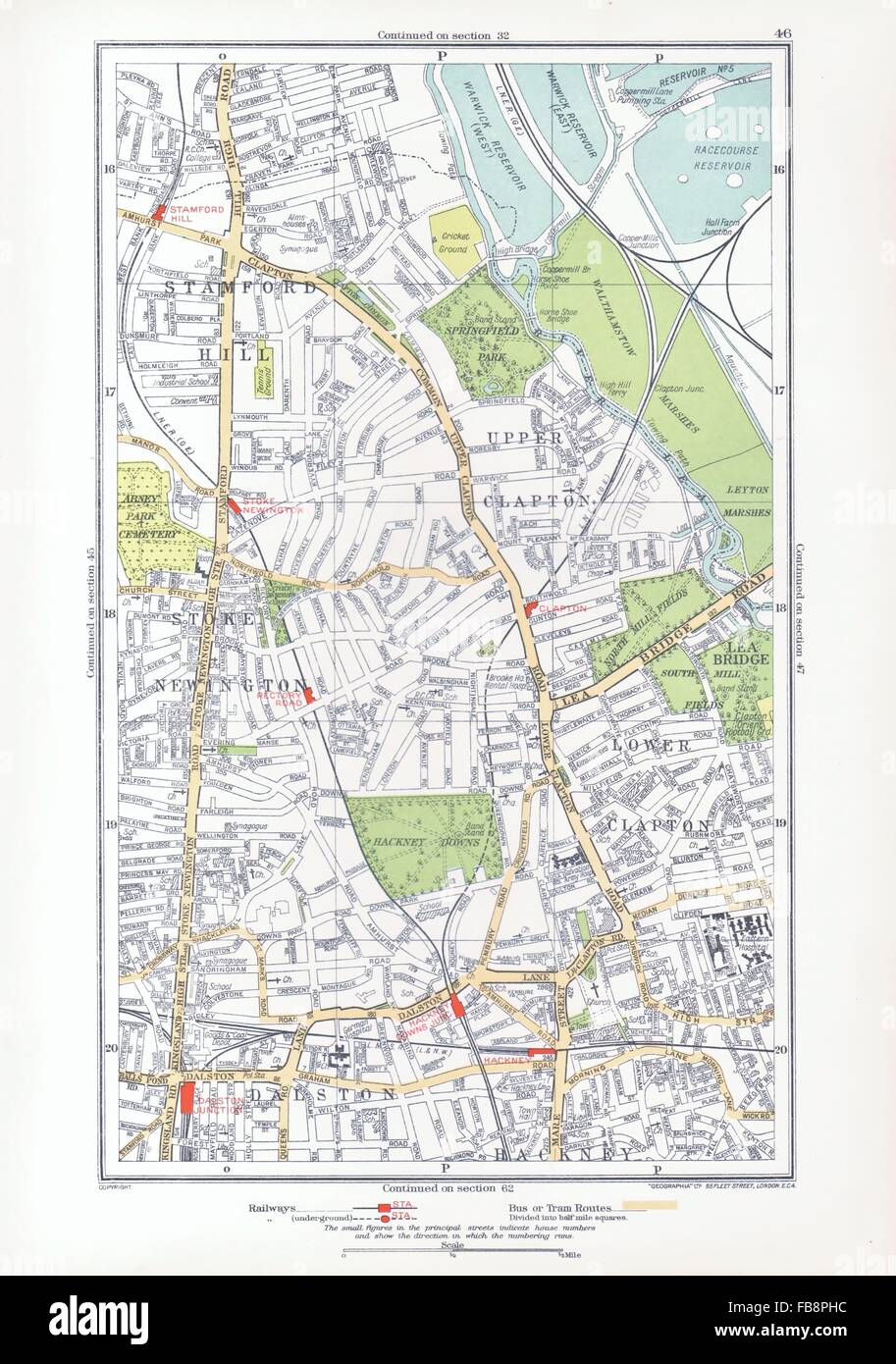 STOKE NEWINGTON. Dalston, Clapton, Stamford Hill, Upper Clapton, 1933 ...