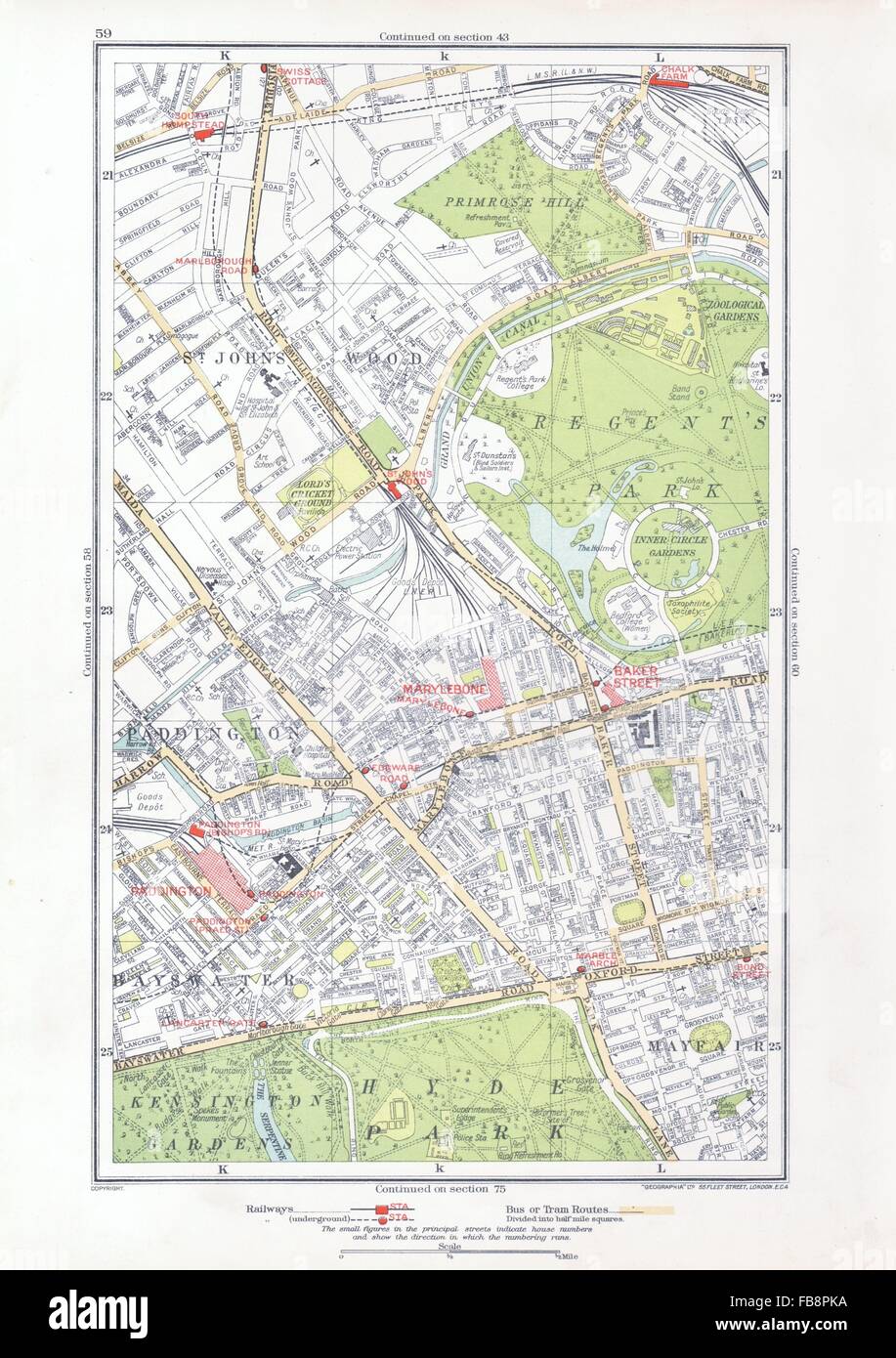 LONDON.Paddington,St John's Wood,Marylebone,Chalk Farm,Swiss Cottage ...