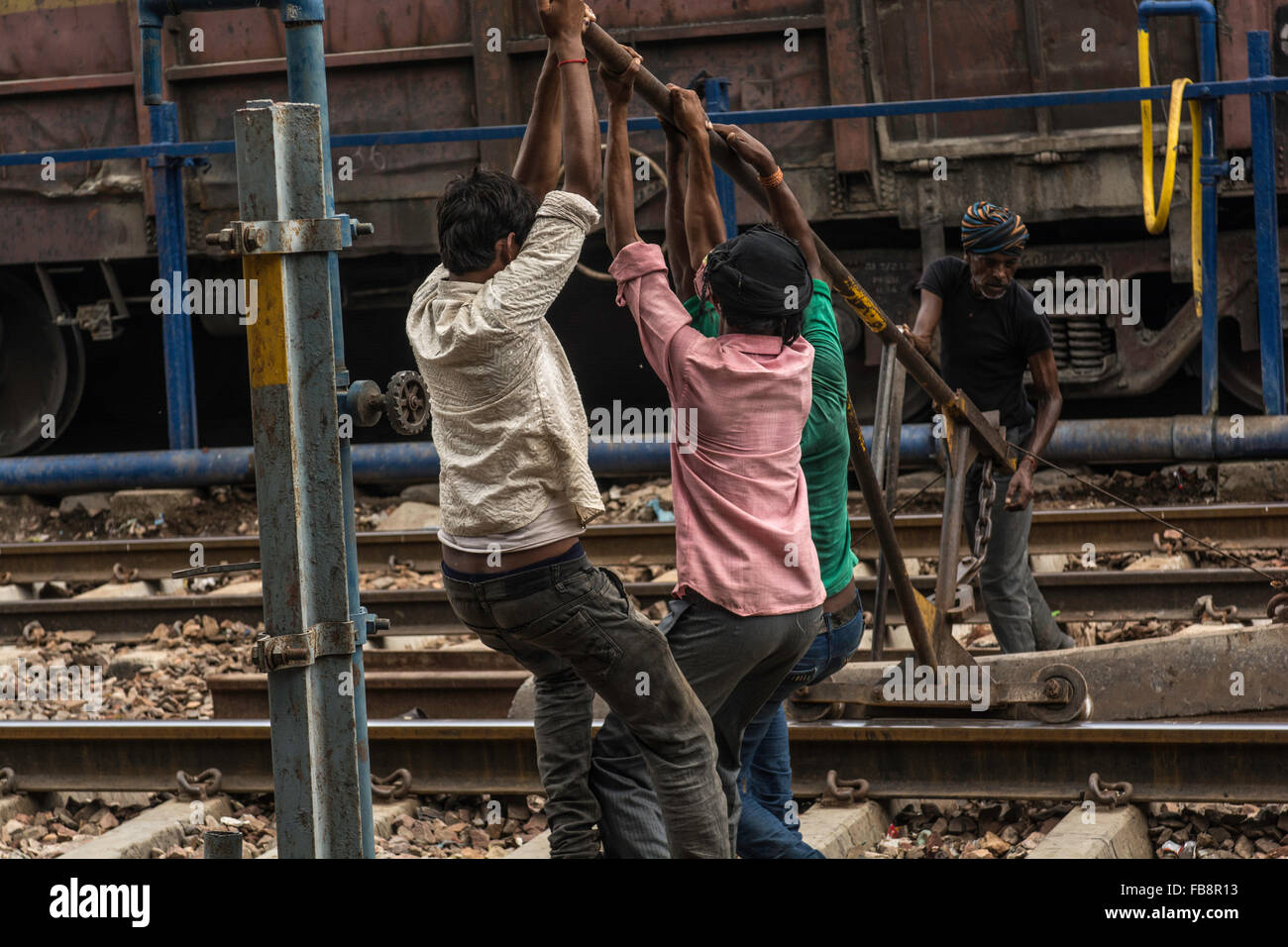 Railroad Workers. Indian Railways, India Stock Photo - Alamy