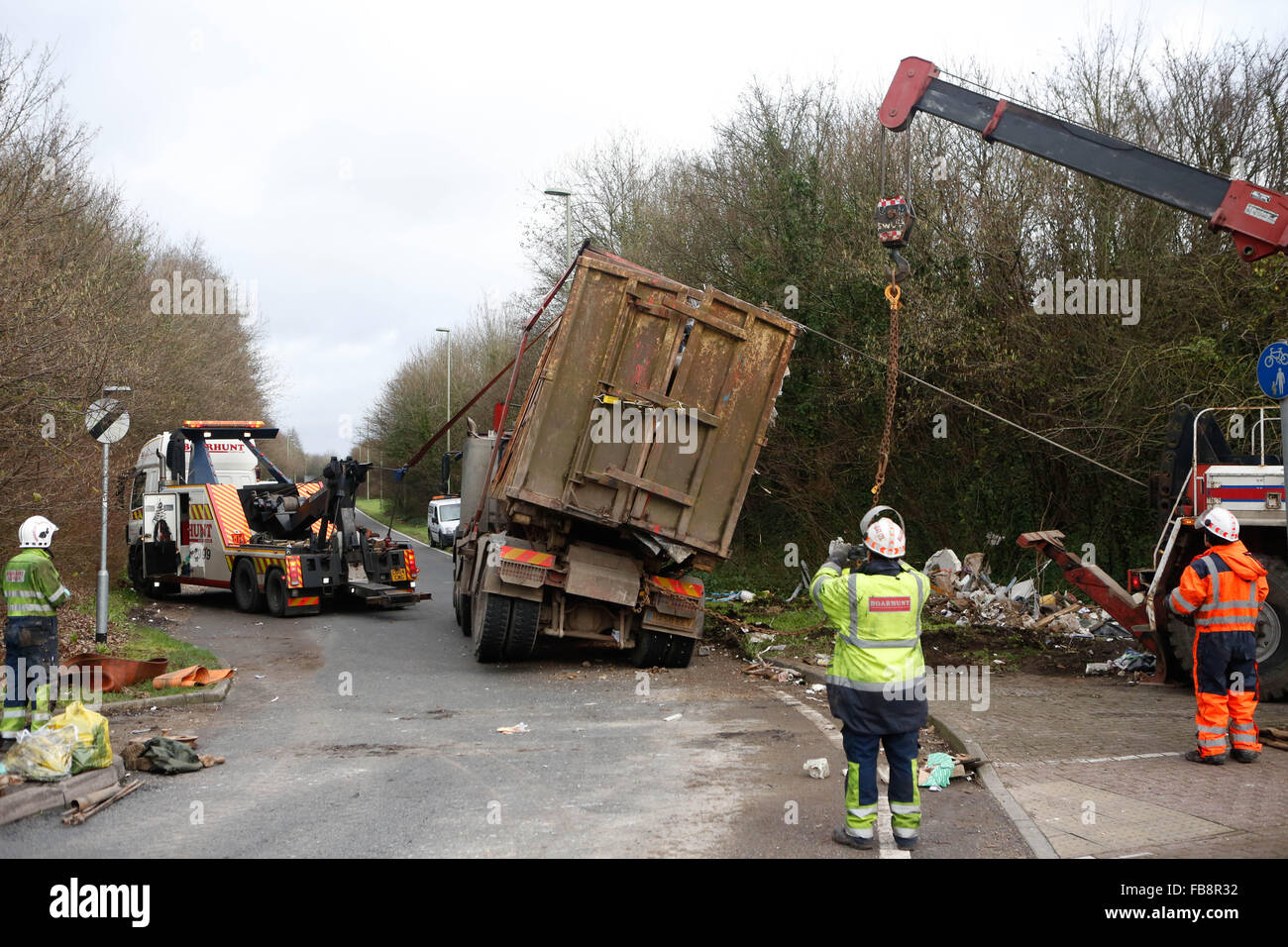 Overturned lorry cab hi-res stock photography and images - Alamy