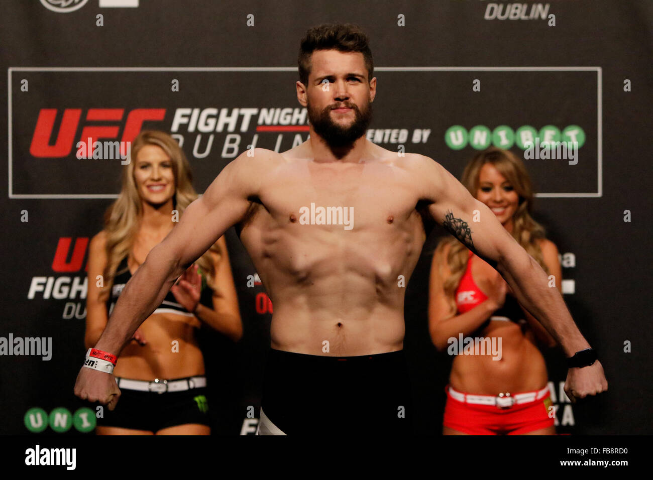 Nicolas Dalby celebrates making the weight at Weigh In UFC Fight Night ...