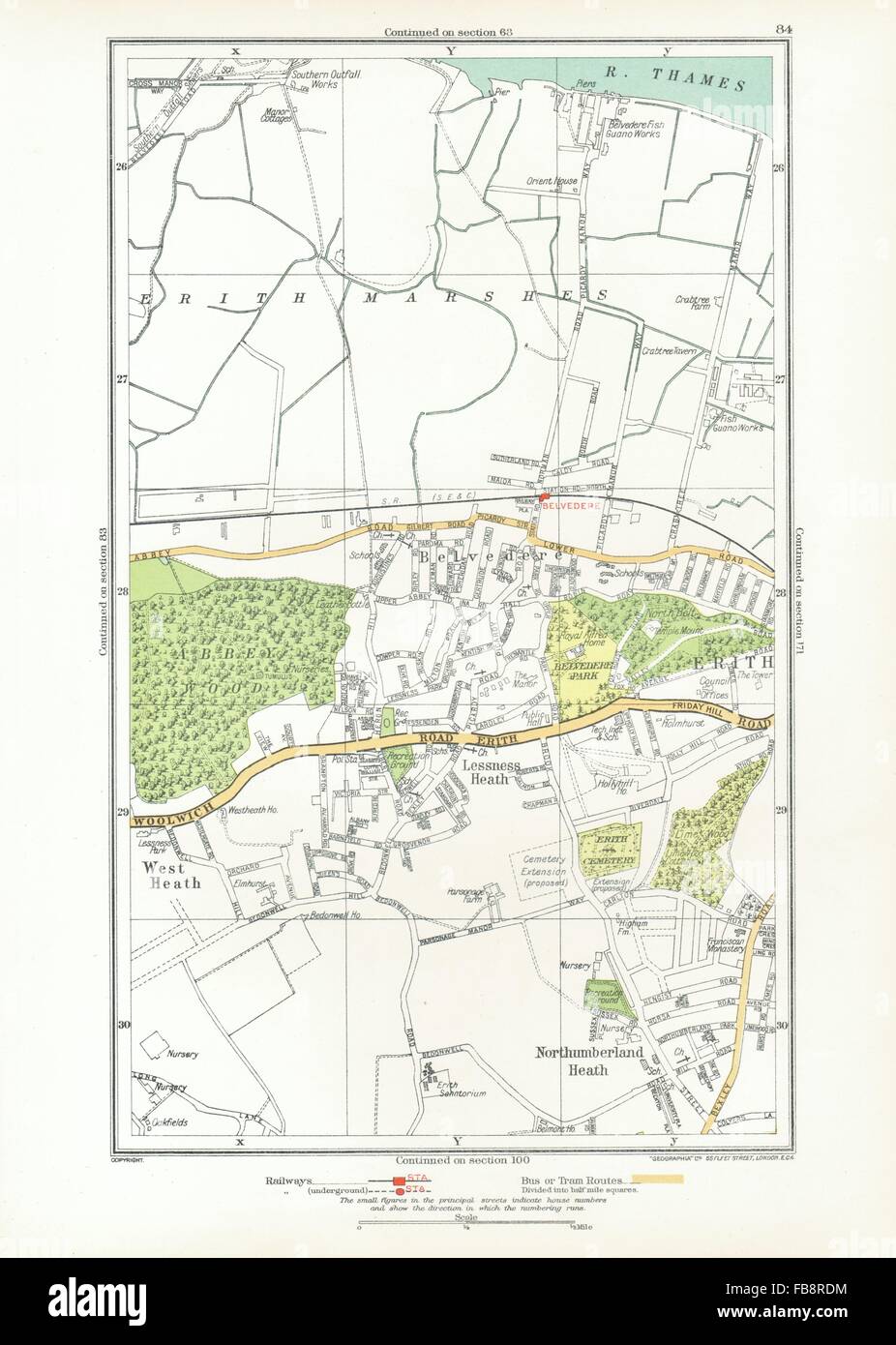 LONDON. Belvedere, Erith, Lessness Heath, Northumberland Heath, 1933 ...