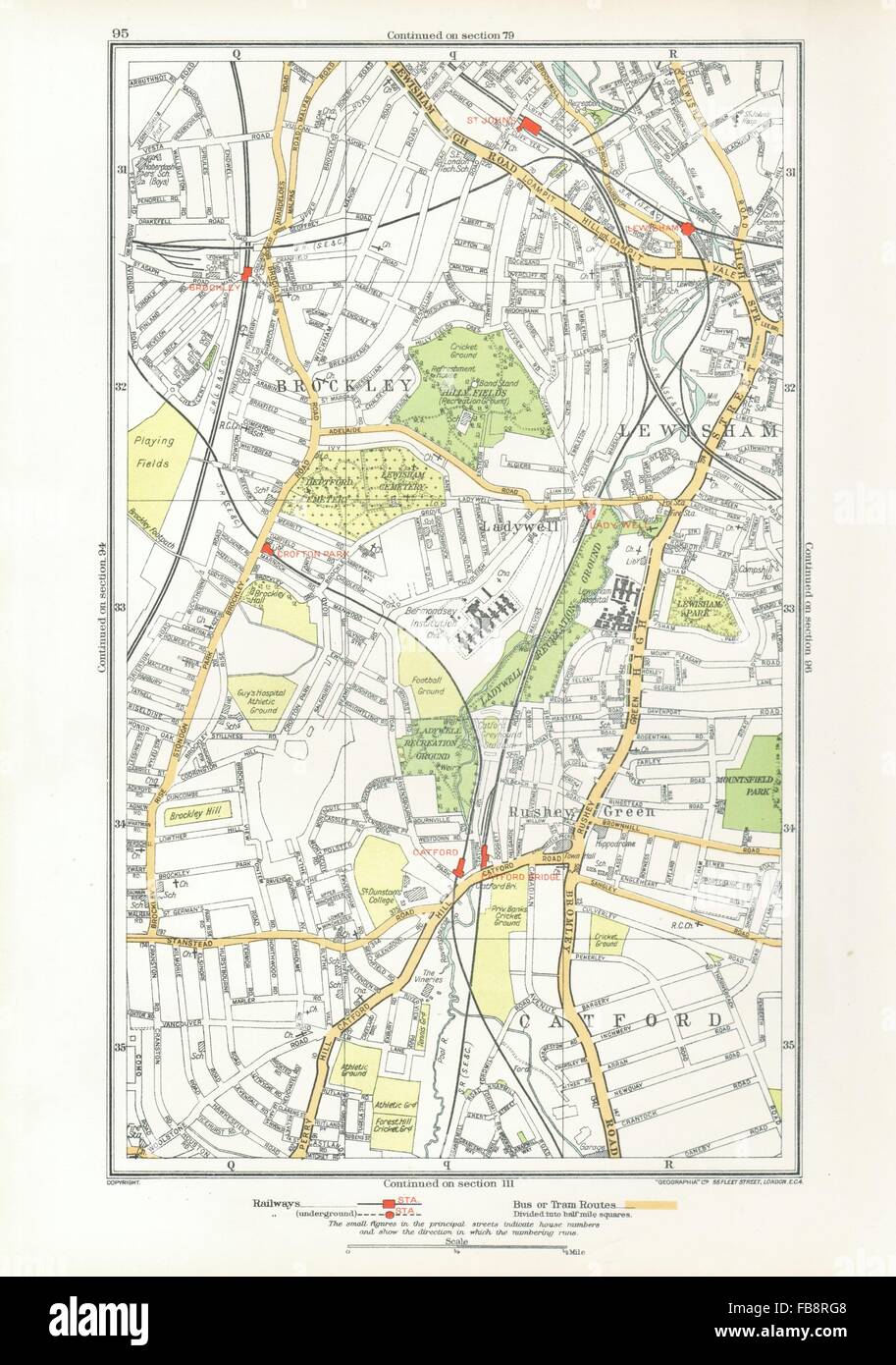 LEWISHAM. Brockley, Catford, Ladywell, New Cross, Rushey Green, 1933 ...