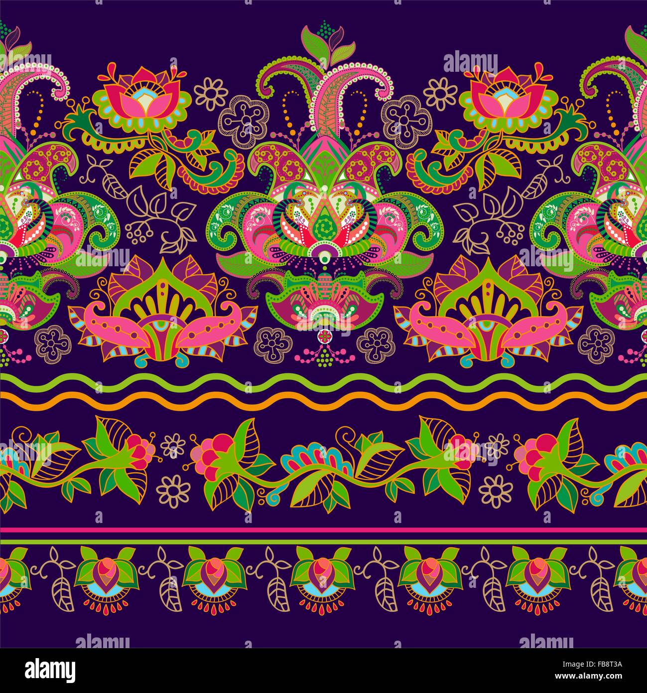 Purple Paisley Border Clip Art